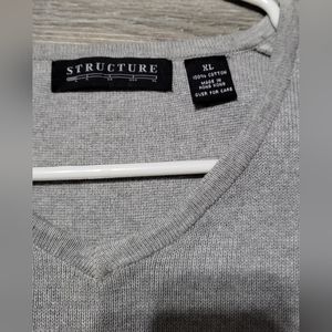 Structure | Sweaters | Structure Grey With Blue Stripes Sweater Vest ...